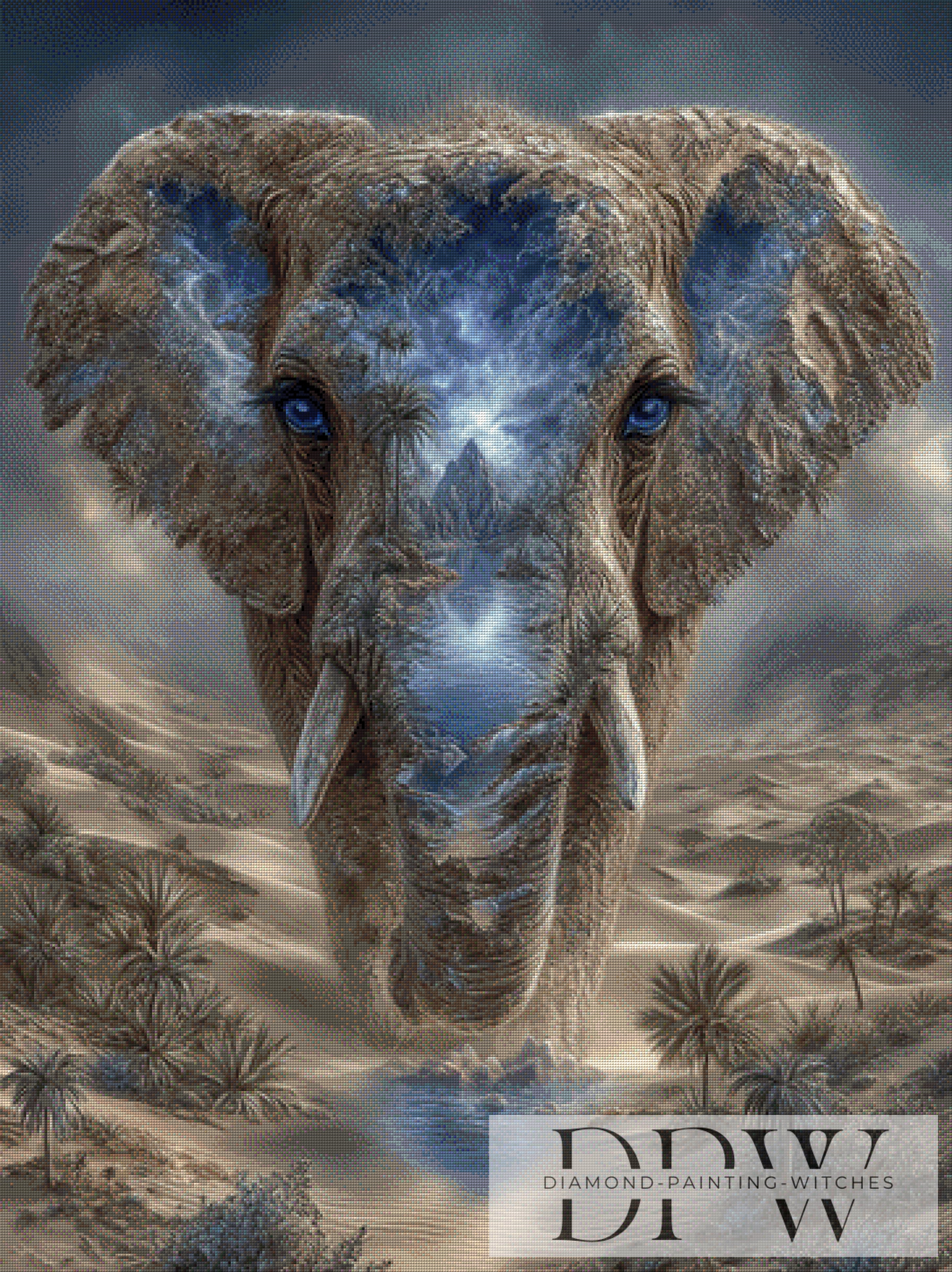Elephant desert by Pixxel Pics 90x120cm mit 105 Farben DPW-3157 ...