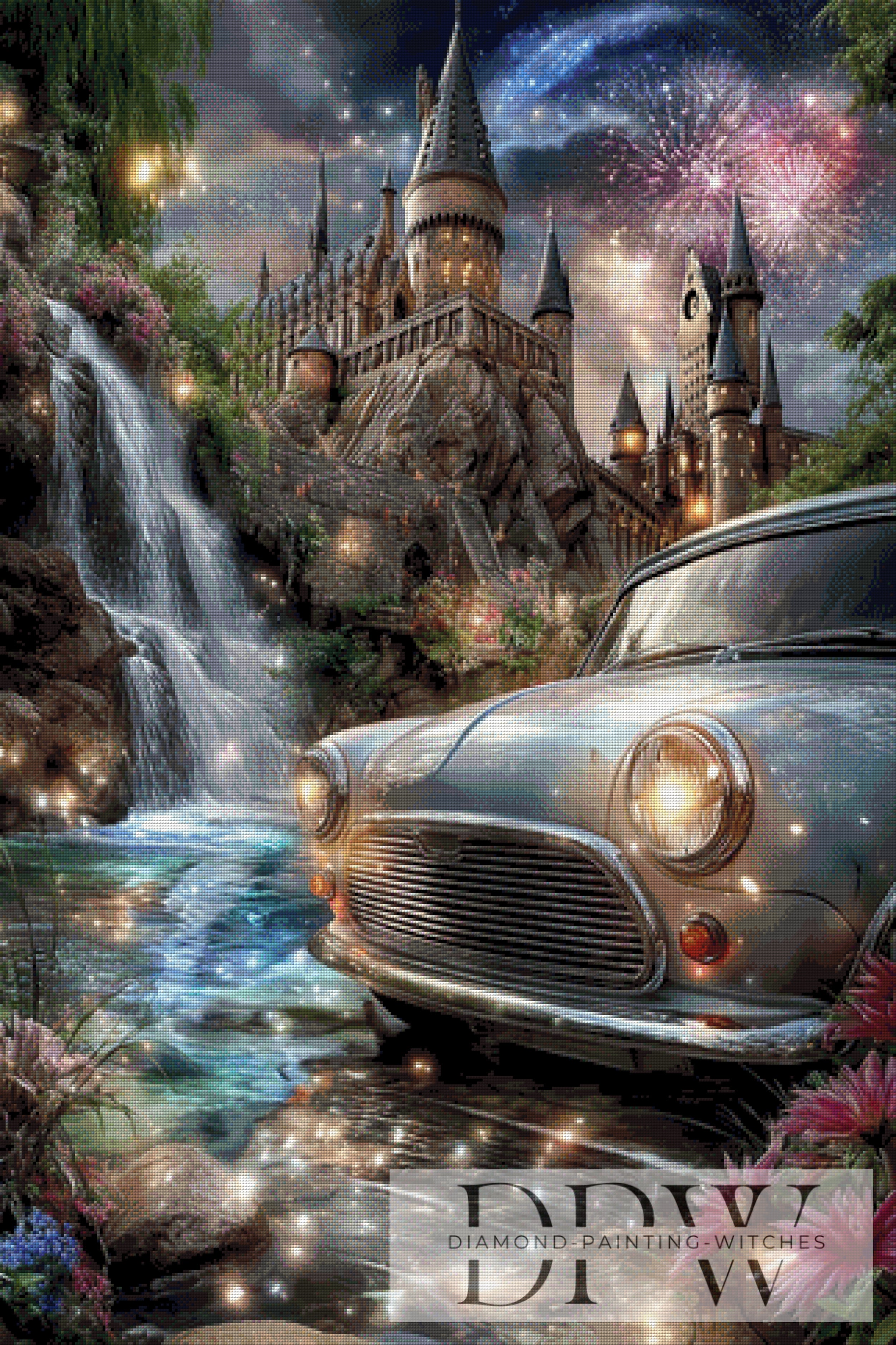 Das Schloß des Magiers by Elly_A.I 80x120cm mit 250 Farben DPW-4700 ...
